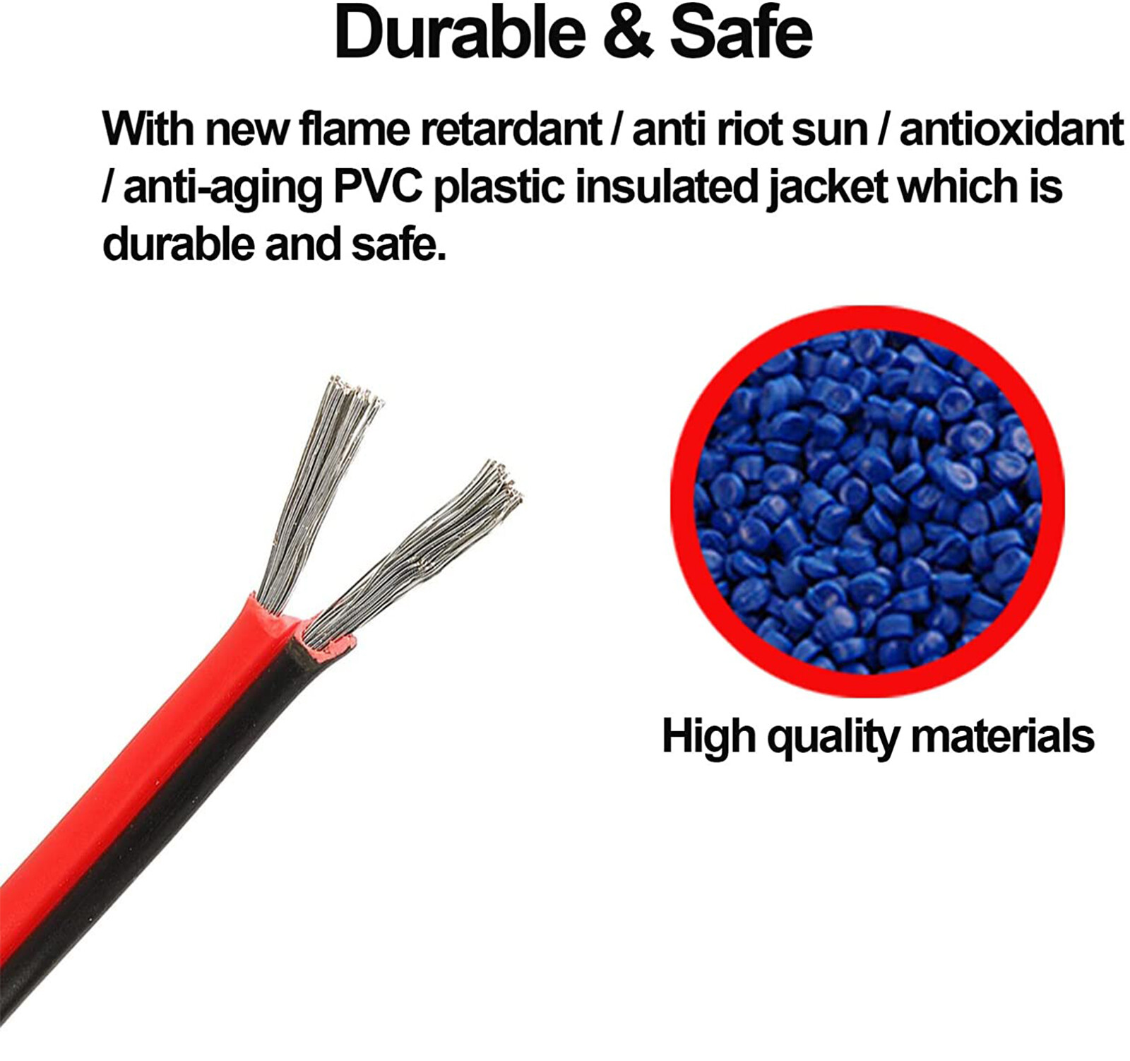 5M 2-Core 16AWG-28AWG Stranded Wire UL-2468 Red & Black Flat Ribbon ...