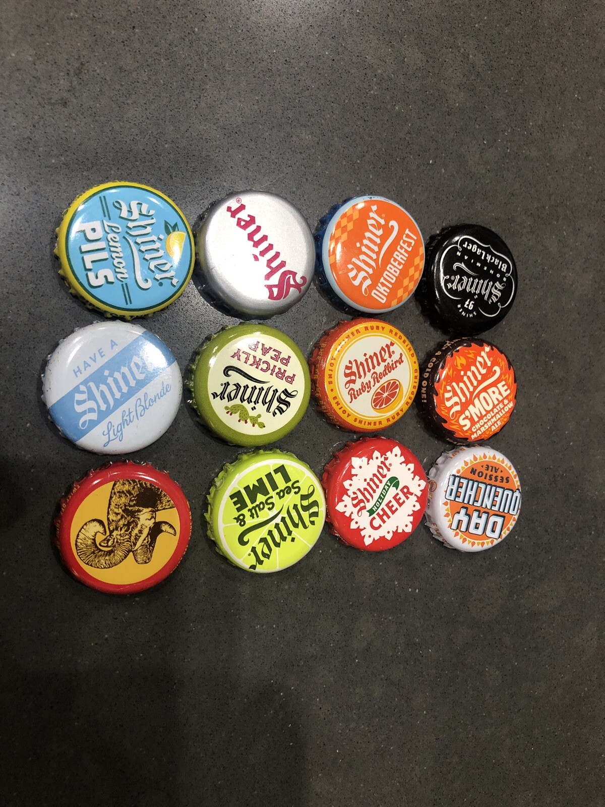 Set Of 12 Different Shiner Beer Bottle Caps. Free Standard Shipping ...