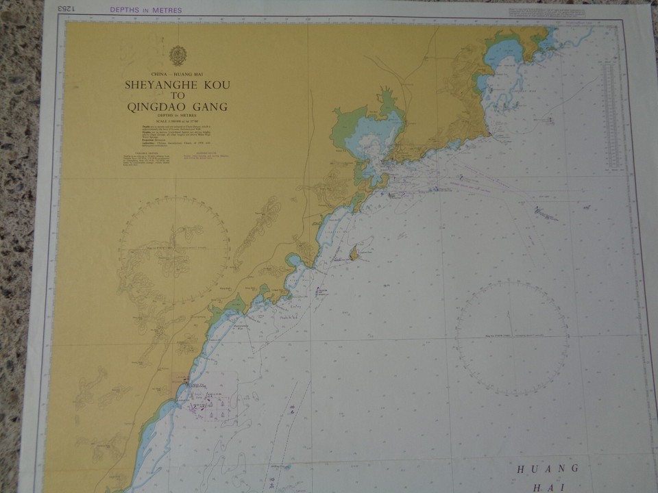 Marine Map / Sheyanghe Kou to Qingdao Port China - Yellow Sea | eBay UK