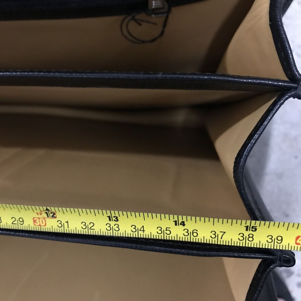 SANTONI Elegant Black Leather Italian Briefcase Professional Business ...