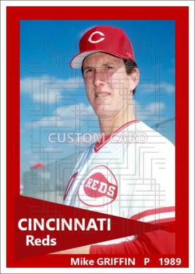 Mike Griffin - 1989 Cincinnati Reds - 2.5 x 3.5 custom card (blank back ...