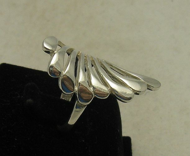 Stylish Long Genuine Sterling Silver Ring Solid 925 Handmade Hallmarked ...