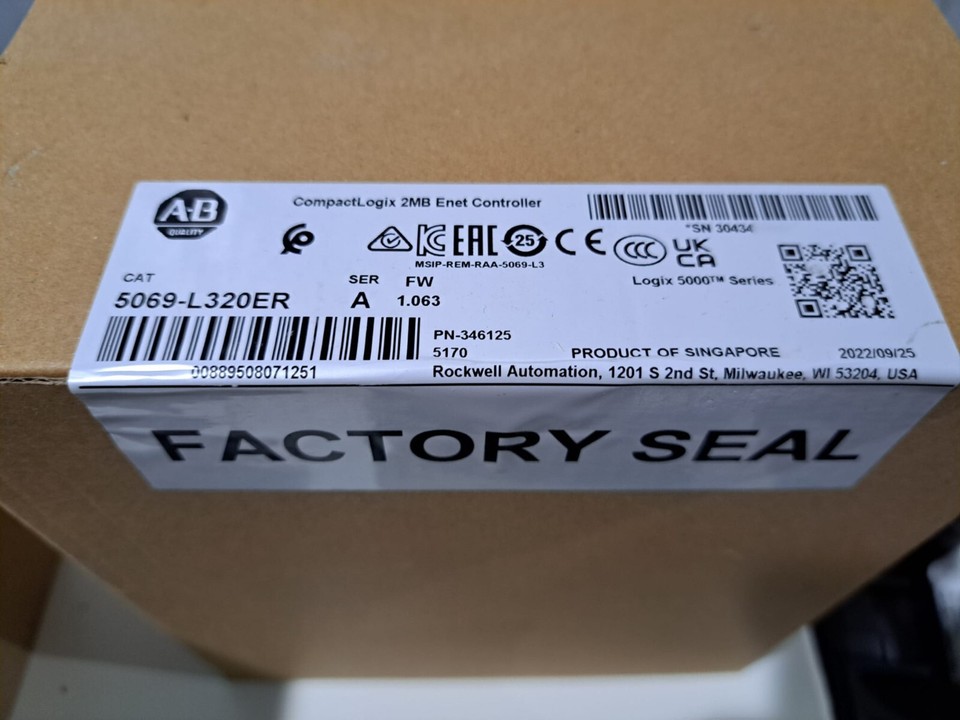New Sealed Allen-Bradley 5069-L320ER CompactLogix 5000 2MB Enet ...