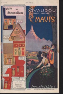 1920 VIVAUDOU PARIS NEW YORK MAVIS ART DECO PERFUME FRED L PACKER ART ...