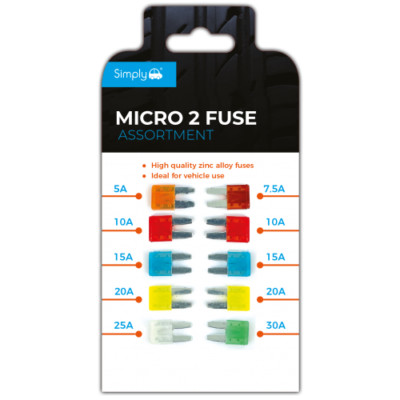 Assorted Micro 2 Fuses - 5 7.5 10 15 20 25 30 Amps Simply 10 pcs | eBay UK