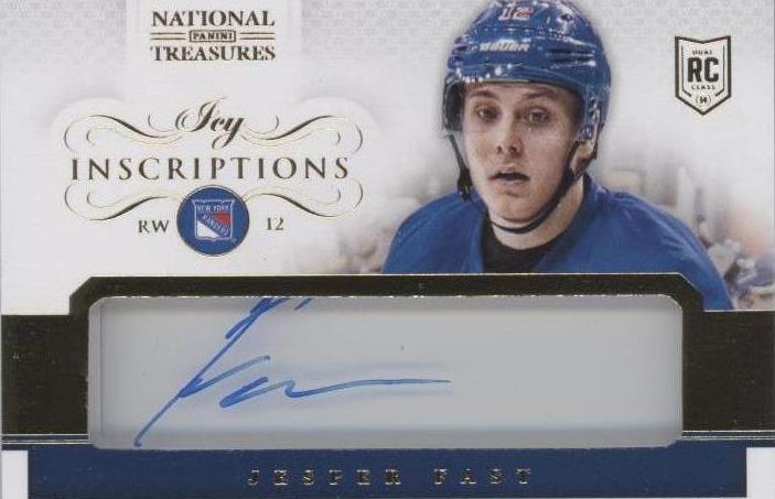 2013-14 Panini National Treasures - Icy Inscriptions Jesper Fast #II ...