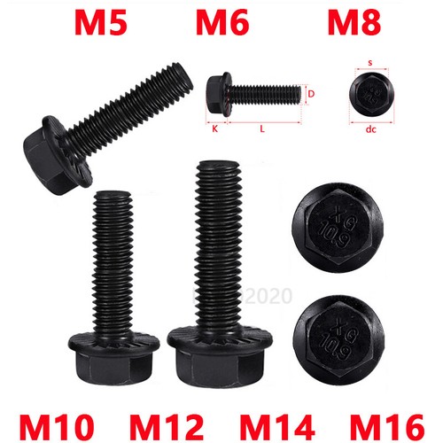 M5~M16 FLANGED HEXAGON SCREWS,FULLY THREADED FLANGE HEAD BOLTS High ...