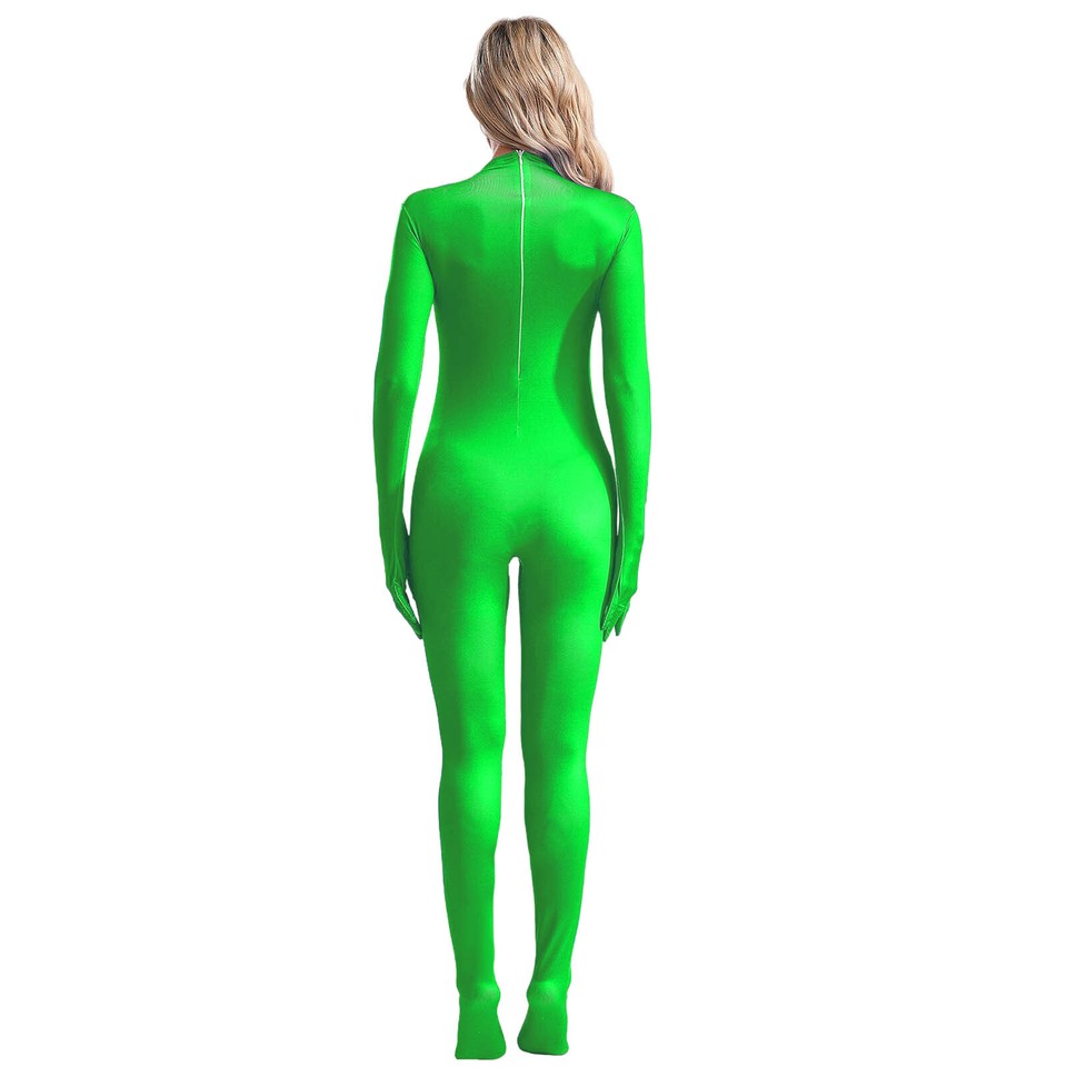Women Long Sleeve Bodysuit Leotard Full Body Unitard Bodycon Jumpsuit ...
