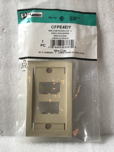 Panduit CFPE4EIY Mini Com Faceplate - 4 position - Electric Ivory | eBay