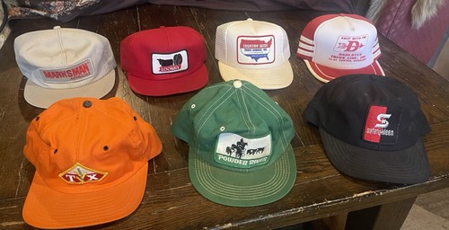Lot Of 7 Vintage Snapback Mesh Hats Caps Patches | eBay
