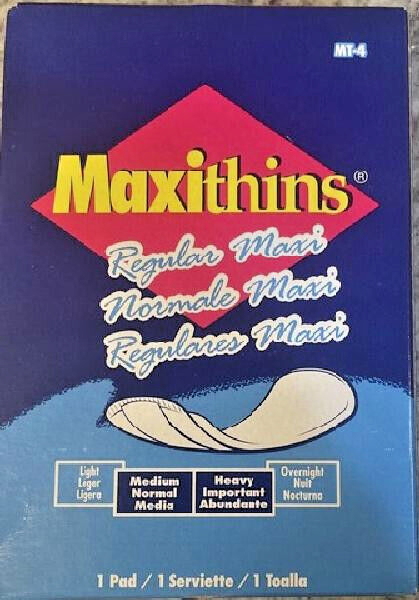 Lot of 8 - NEW - Maxithins Regular Maxi Pads Feminine Napkins Travel ...