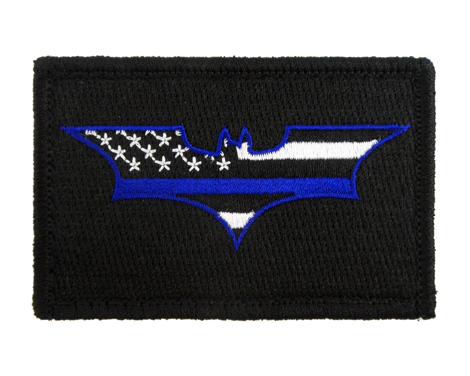 Batman Thin Blue Line Flag B&W Tactical Hook & Loop Embroidered Morale ...
