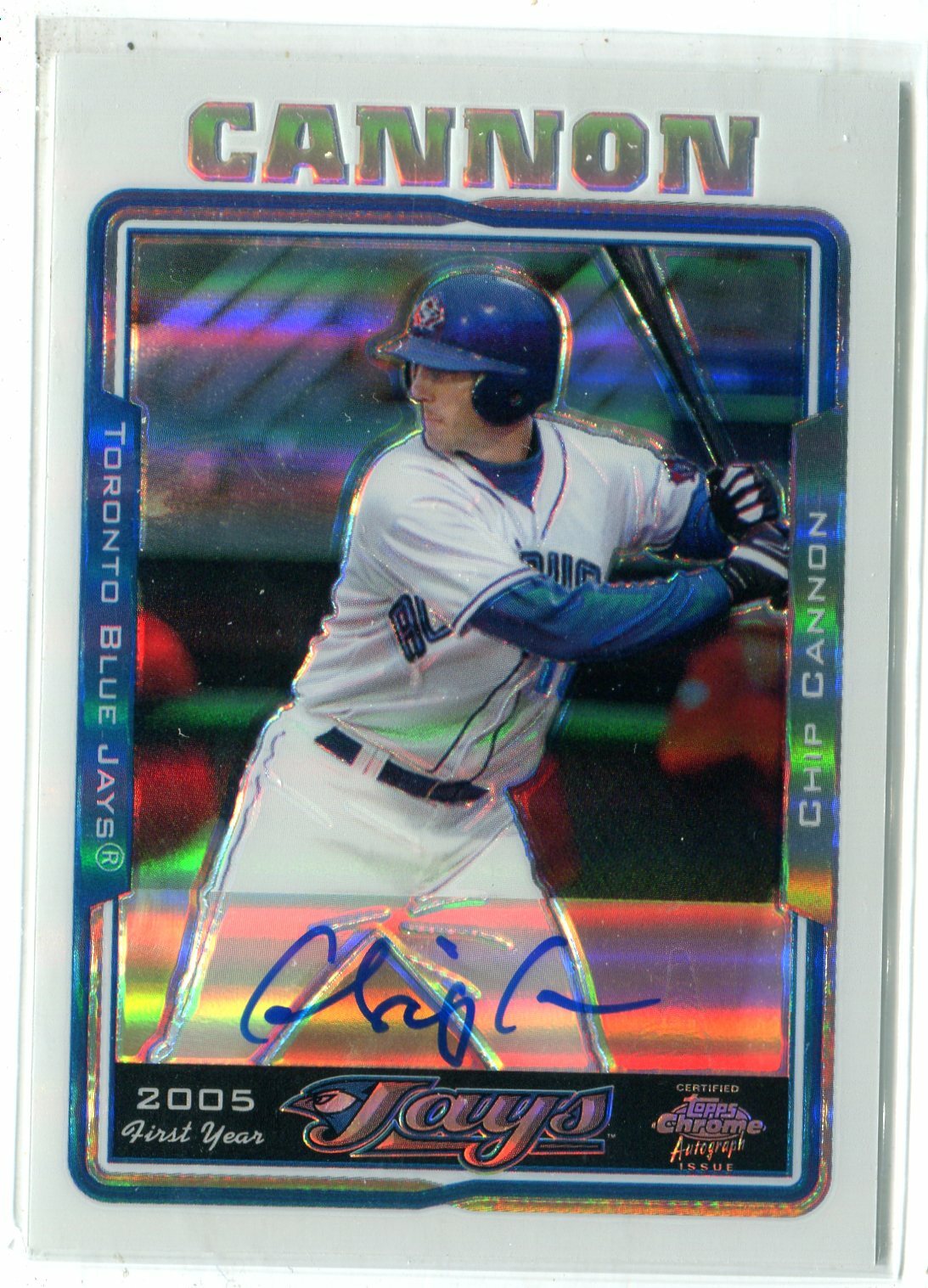 2005 Topps Chrome Chip Cannon REFRACTOR AUTO AUTOGRAPH RC 449/500 BLUE ...