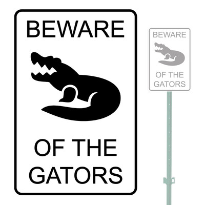 BEWARE OF THE GATORS HEAVY DUTY ALUMINUM SIGN 10" x 15" | eBay