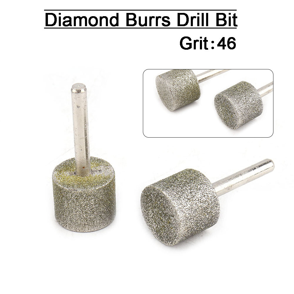 6-30mm Diamond Coated Grinding Head Cylinder Burr Bits for Dremel ...
