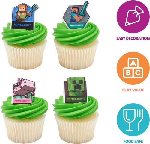 DecoPac Minecraft Lush Finds Rings, Cupcake Decorations Featuring ...