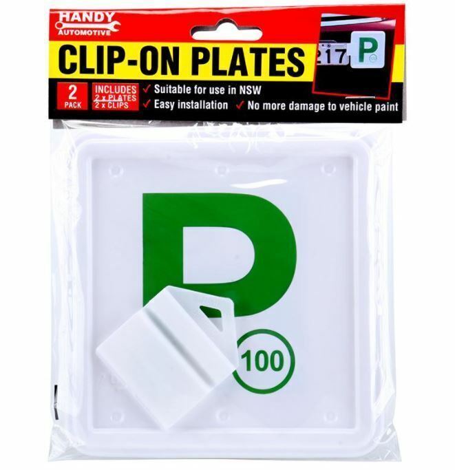 2 Pcs Clip-On P Plates learner Plates Easy to Use 13.5x13.5cm White ...