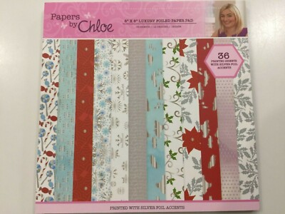Chloe Christmas Papers 8" x 8" Luxury Foiled Paper - 36 sheets NEW ...