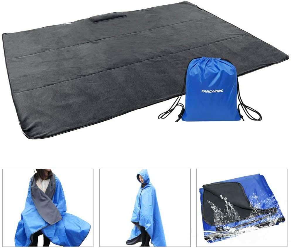 Waterproof Windproof Wearable Portable Hooded Stadium Blanket for ...