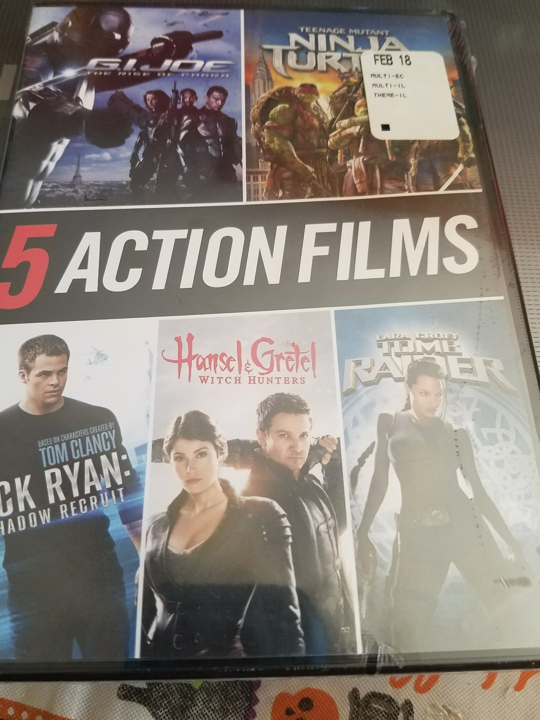 5 ACTION FILMS DVD NEW INCLUDES: JACK RYAN, NINJA TURTLES, G.I. JOE ...