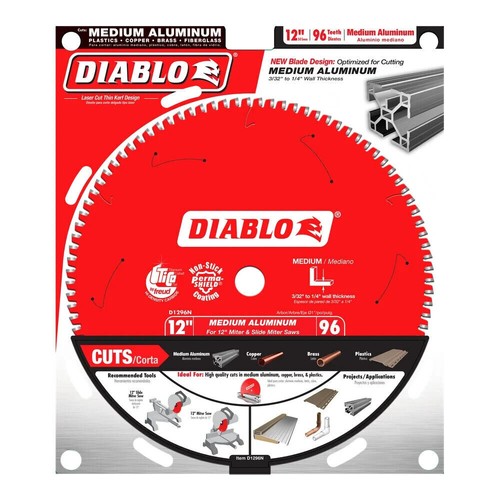 Diablo 12" x 96T Medium Aluminum Saw Blade (D1296N) d | eBay