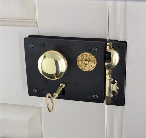 "CARPENTER" RIM LOCK-LEFT HAND-SMALL-VICTORIAN BOX STYLE-INCLUDING ...