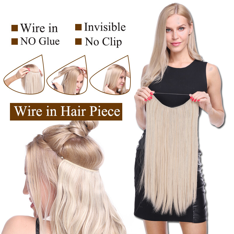 100% Natural As Human Thick Invisible Wire Softs Secret Wire In Hair ...