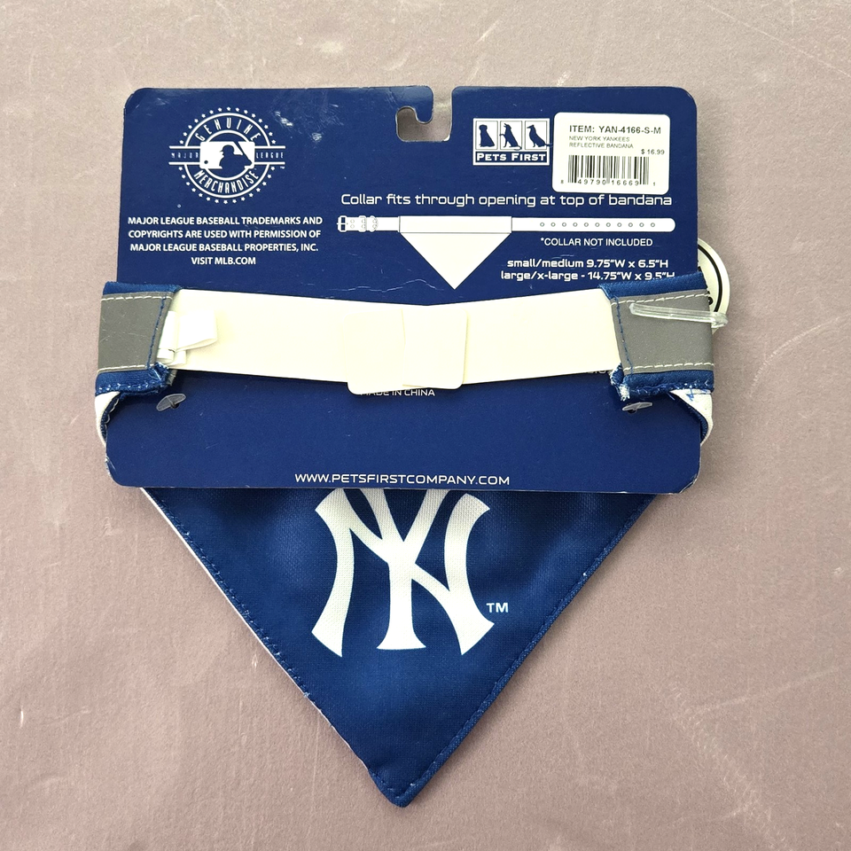 NY Yankees MLB dog collar bandana Reflective reversible Logo colors ...