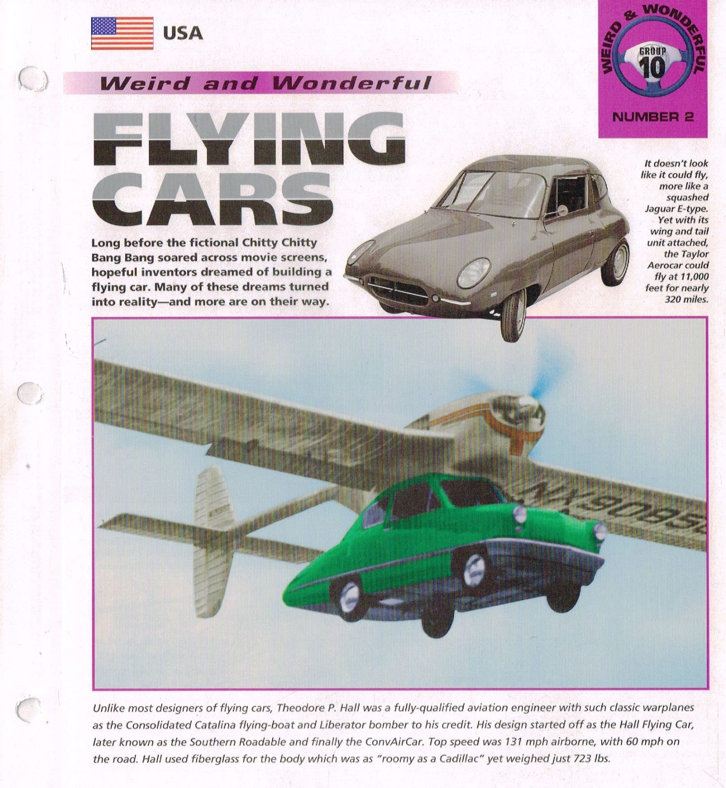 FLYING CARS Brochure: Aerocar, Airphibian, ConvAir Car, | eBay UK