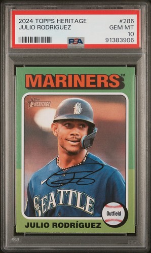 2024 Topps Heritage #286 Julio Rodriguez *495 PSA 10 | eBay