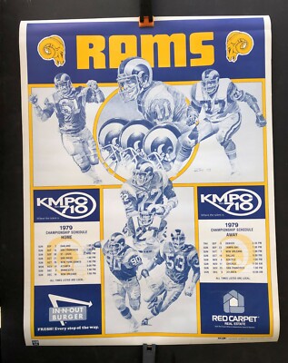 RARE 1979 LOS ANGELES RAMS SPORTS CALENDAR INC SCHEDULE OFFICIAL NFL ...