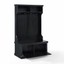 Black Finish Wooden Hall Tree Coat Rack Hat Hooks Storage Stand ...