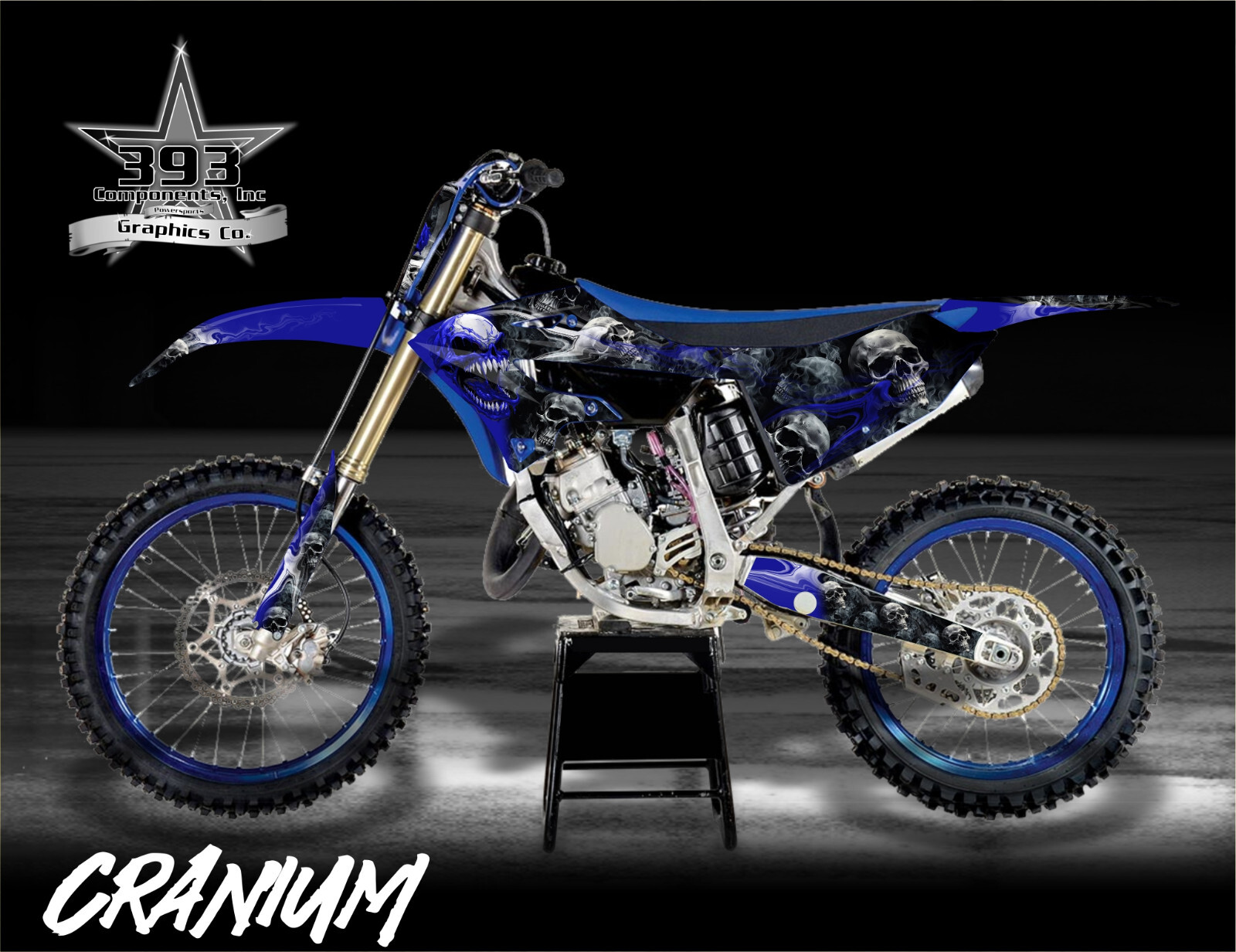YZ 125 YZ 250 Yamaha Skull Flame 2 stroke Graphics YZ125 Kit 2022-2024 ...