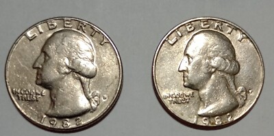 1982 P & D Washington SET QUARTERS LOW MINTAGE KEY DATES Free shipping ...