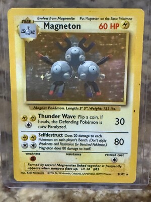 Pokémon TCG Magneton Base Set 9/102 Holo 1999-2000 Wizards Base Set | eBay