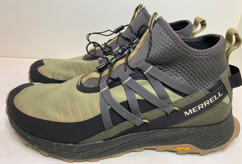 Merrell Embark Mid Shield Olive Green Vibram Hiking Sneakers Shoes Mens ...
