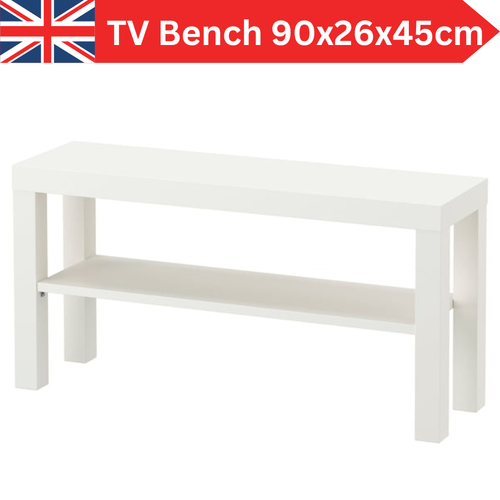 IKEA LACK TV Bench White 90x26x45cm Media Unit Stand Shelf Small Space ...