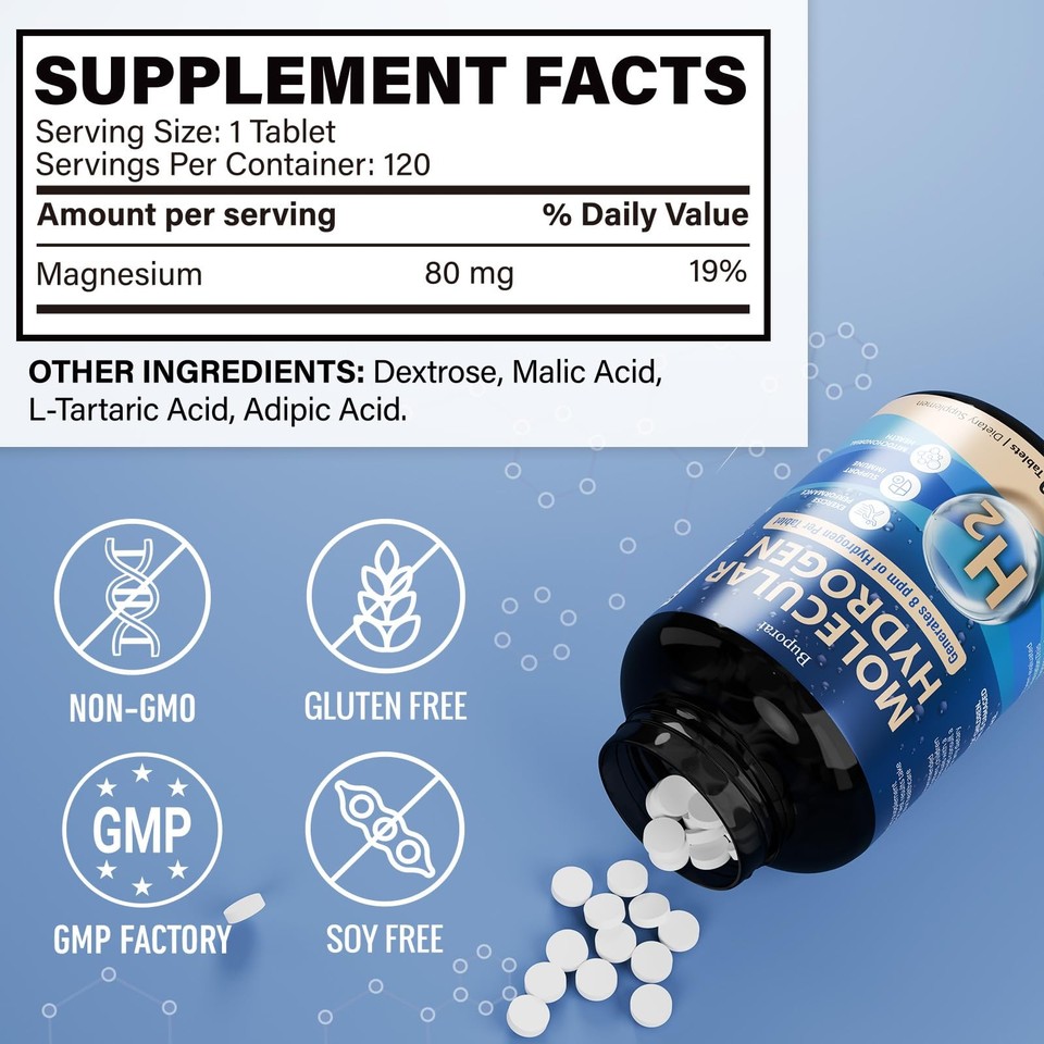 Molecular Hydrogen Water Tablets for Drinking Water - H2 Hydrogen ...