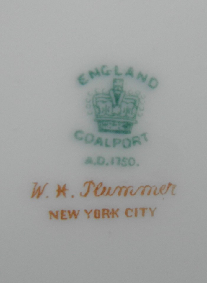 Antique COALPORT England PINK & GOLD 9" Plate HP Flowers For WH Plummer ...