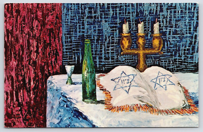 Kiddush by Morris Katz Jewish Art Painting Shabbat Blessing 1970 ...