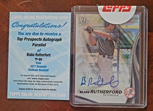 2017 Bowman Platinum Top Prospects Auto Blake Rutherford TPA-BR ...