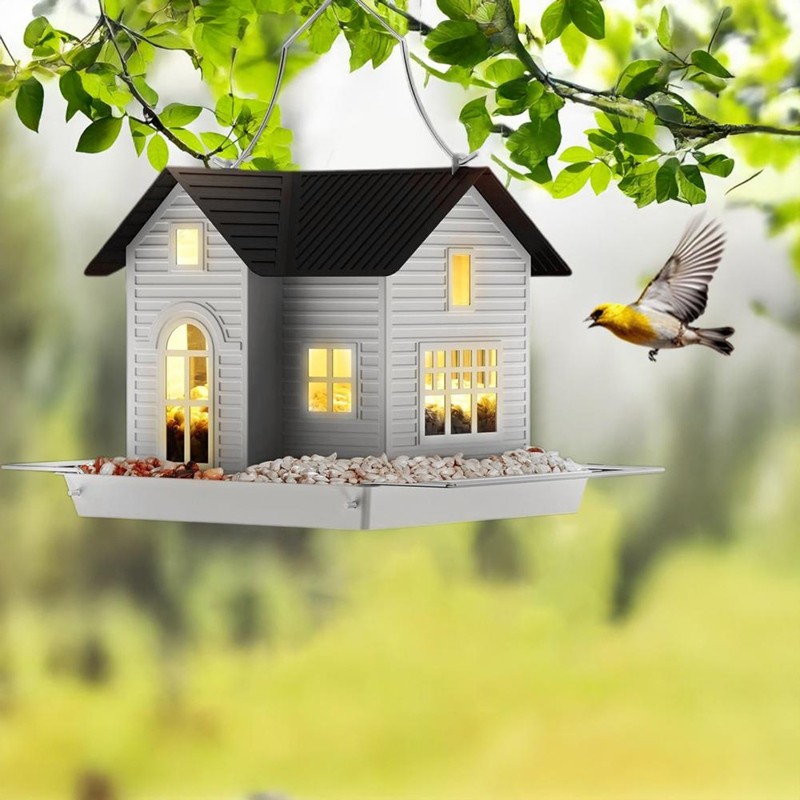 Bird Feeder Bird Feeder Pole House Shape for Garden Square Z4S32045 ...