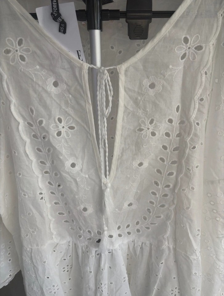 Elle white Broderie Anglaise Beach Cover Up Size M | eBay UK