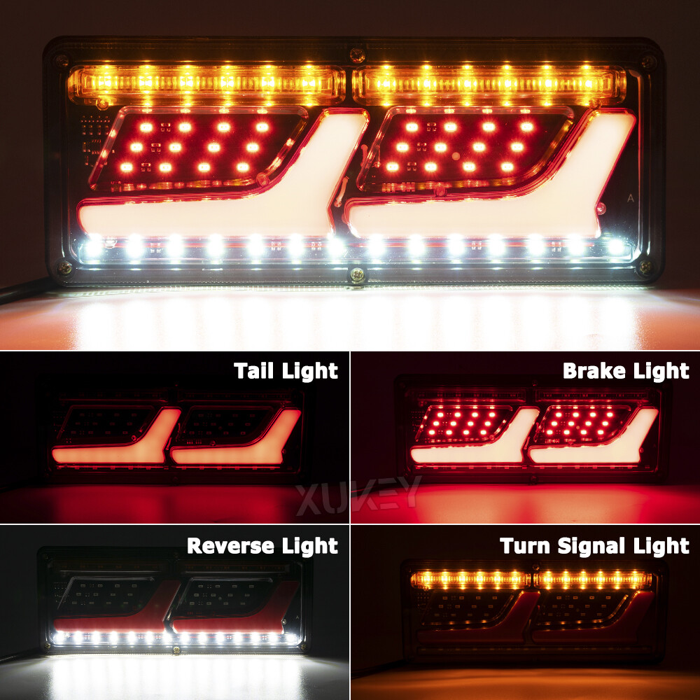 12v/ LED Dynamic Rear Tail Light Stop Brake Indicator Lamp Truck ...