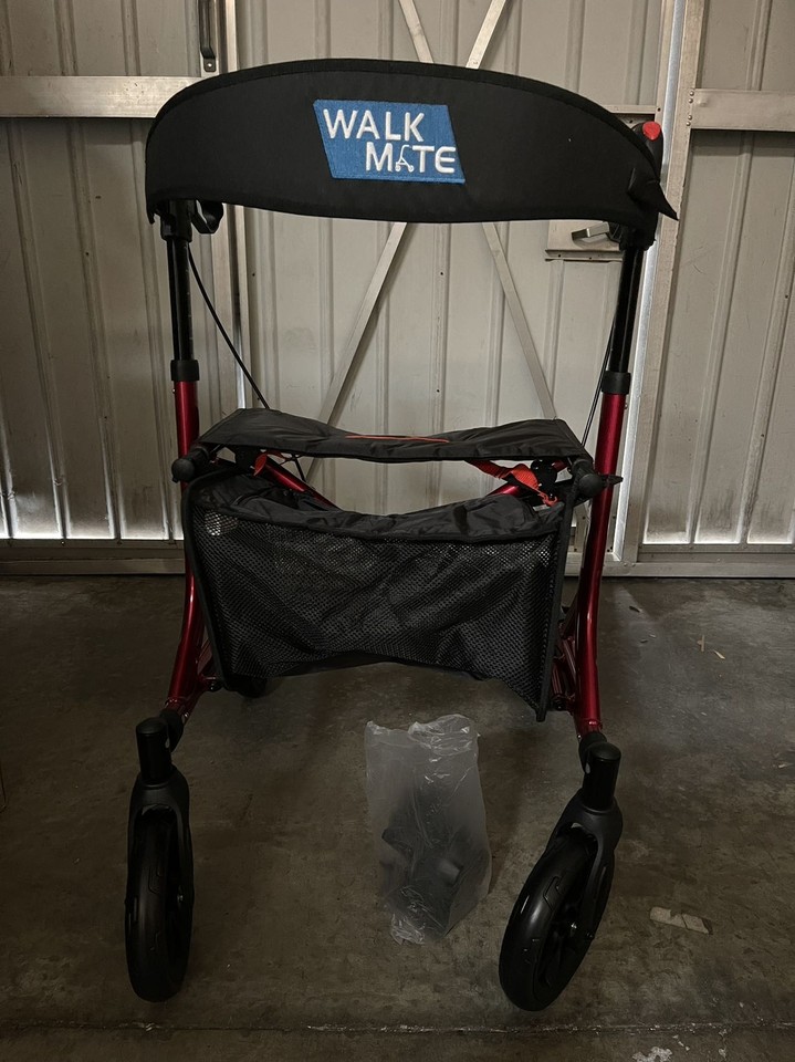 Walk Mate Rollator Walker For Seniors w/cup Holder, 8" Wheels, Folding ...