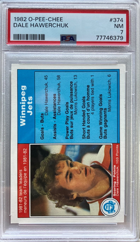 1982 O-Pee-Chee #374 Dale Hawerchuk HOF PSA 7 NM Rookie Year Pop 9 | eBay