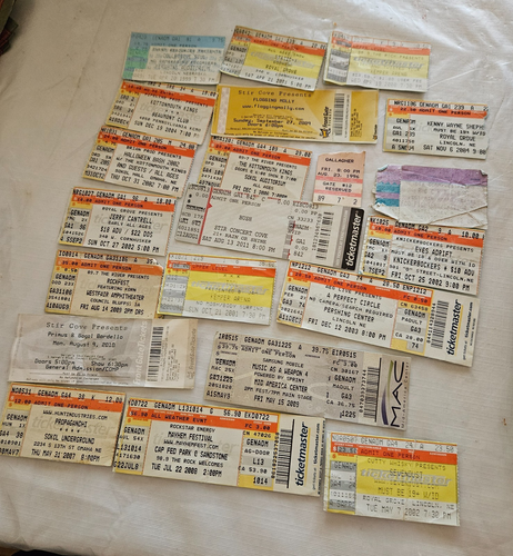 Older Concert Ticket Stubs--Assorted Artist--Assorted Venues---Assorted ...