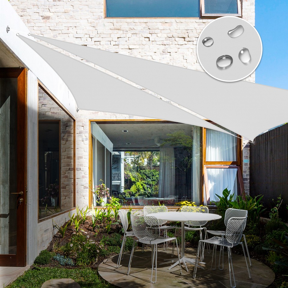 16' Waterproof Shade Sail Triangle Patio Outdoor Garden Sun Canopy ...