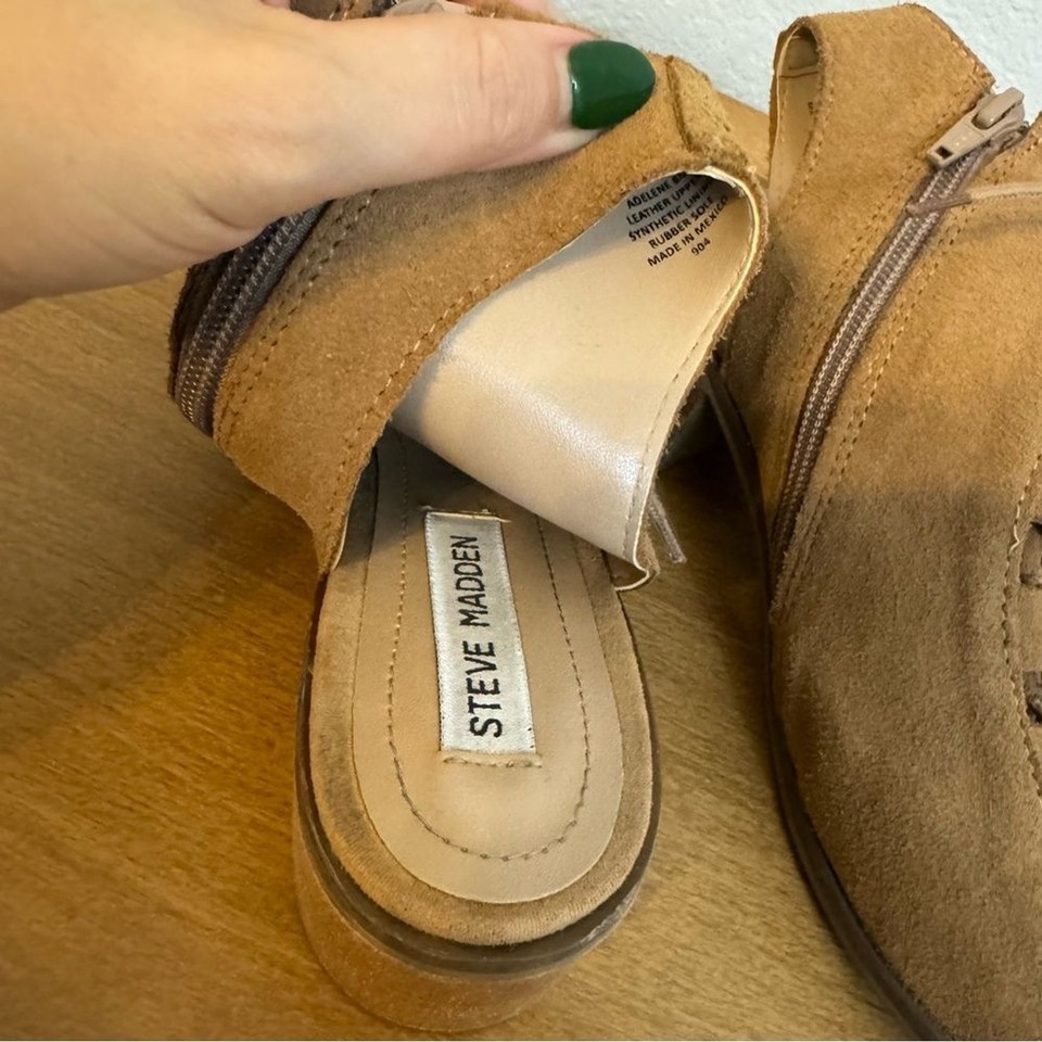 Steve Madden Lace Up Peep Toe Suede Adelene Sandals 8 Tan | eBay