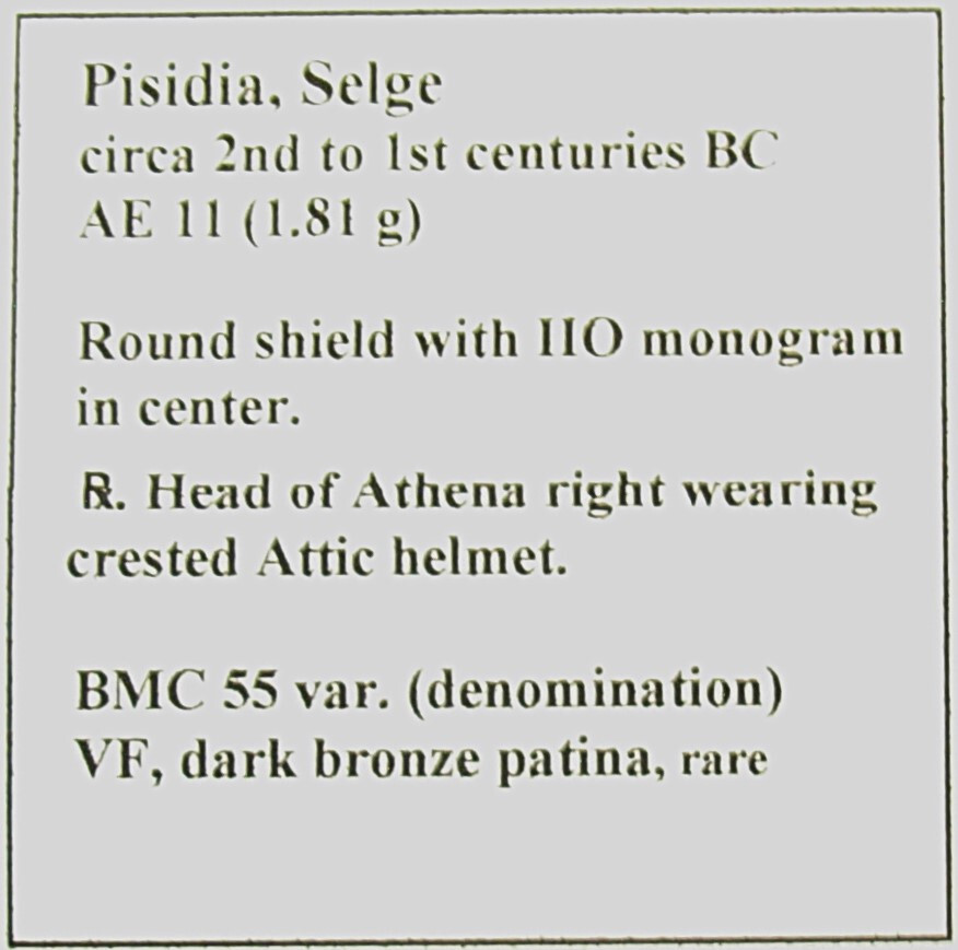 Pisidia, Selge, AE 11, 200-100 BC, Shield / Athena, VF | eBay